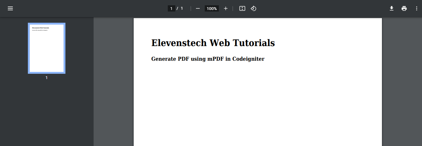 Generate PDF Using MPDF In Codeigniter Elevenstech Web Tutorials